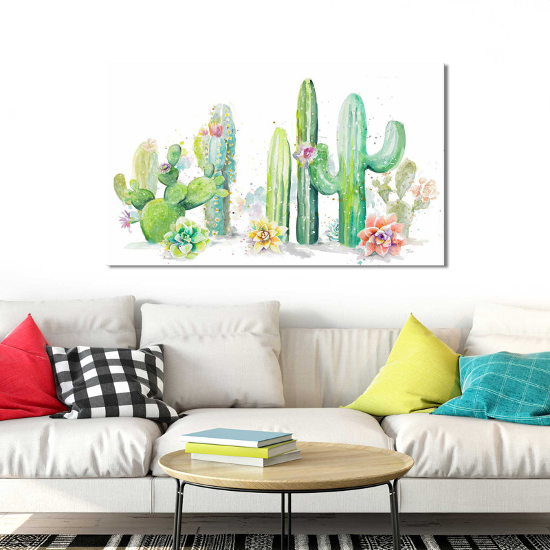Bungalow Rose Cactus Garden On Canvas by Patricia Pinto Print & Reviews | Wayfair